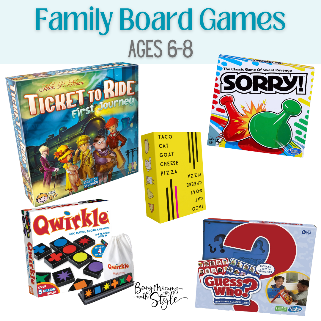 Best Board Games for 6-8 Year Olds on Family Game Night