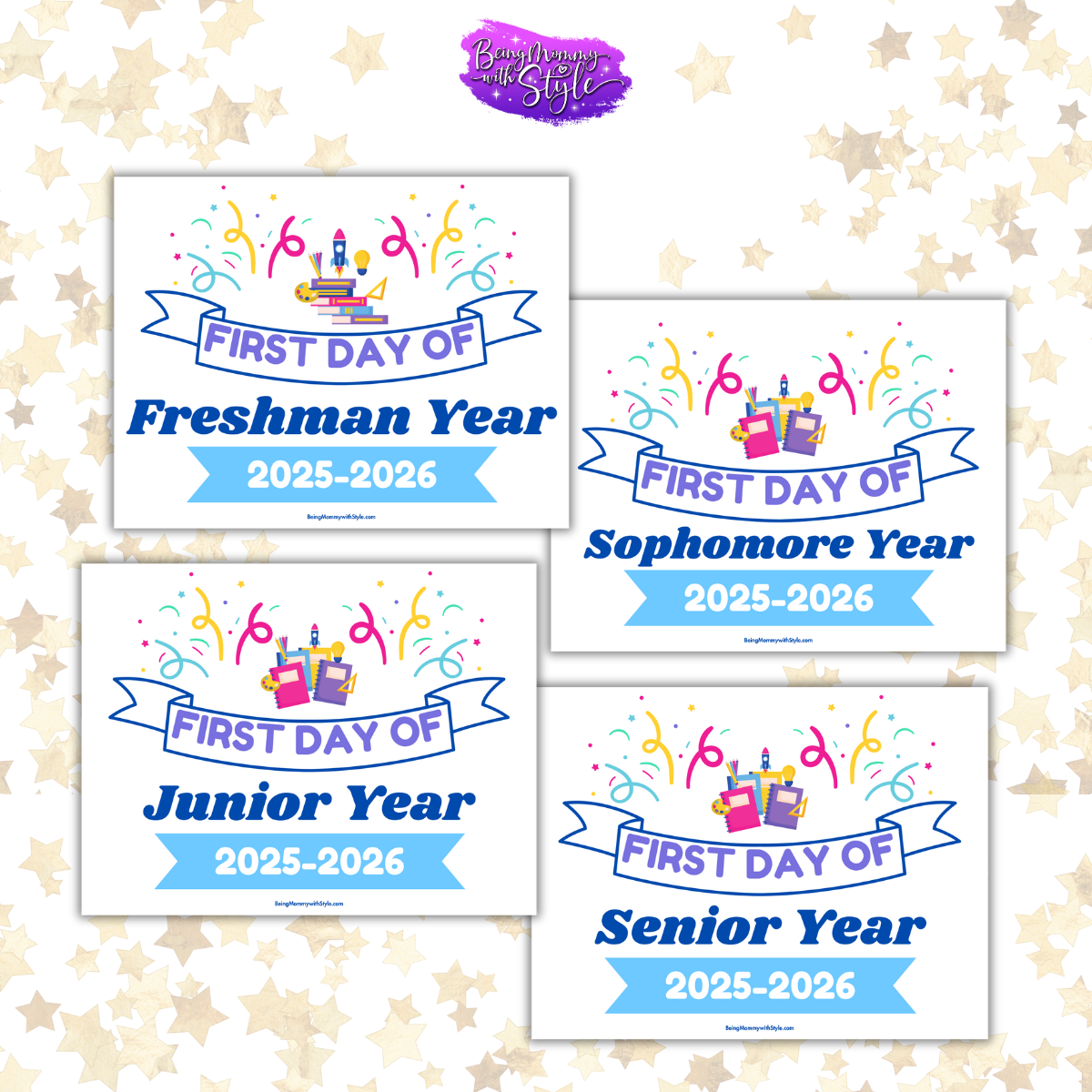 Back to School Printable Signs | Elementary, Middle, & High School for ...